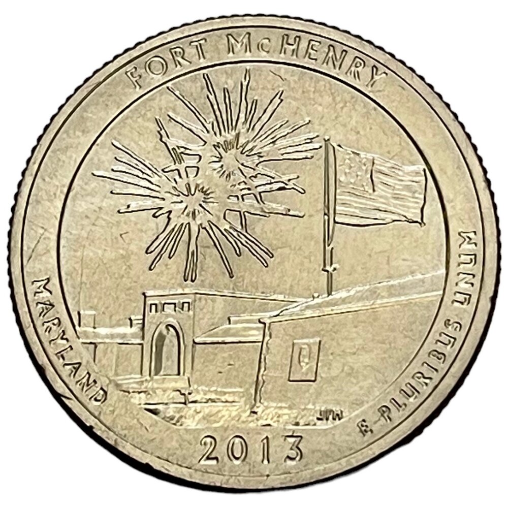 США 25 центов (1/4 доллара) 2013 г. (Квотеры "Парки США" - Форт Мак-Генри) (S)
