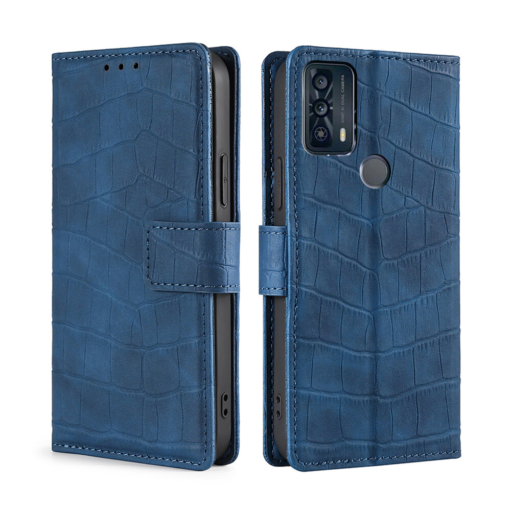 Чехол-книжка MyPads на TCL 20B / 6159K / ТСЛ 20B Текстура крокодиловая кожа, Синий
