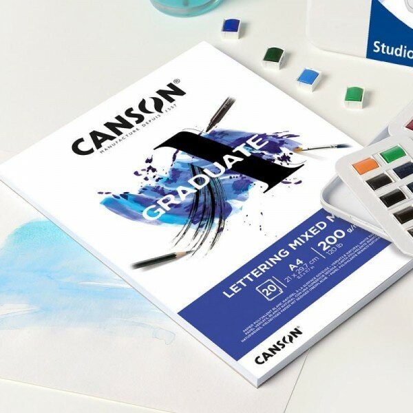 Альбом для маркера CANSON Graduate LETTERING MIX MEDIA A4 20 л 200 г/м2