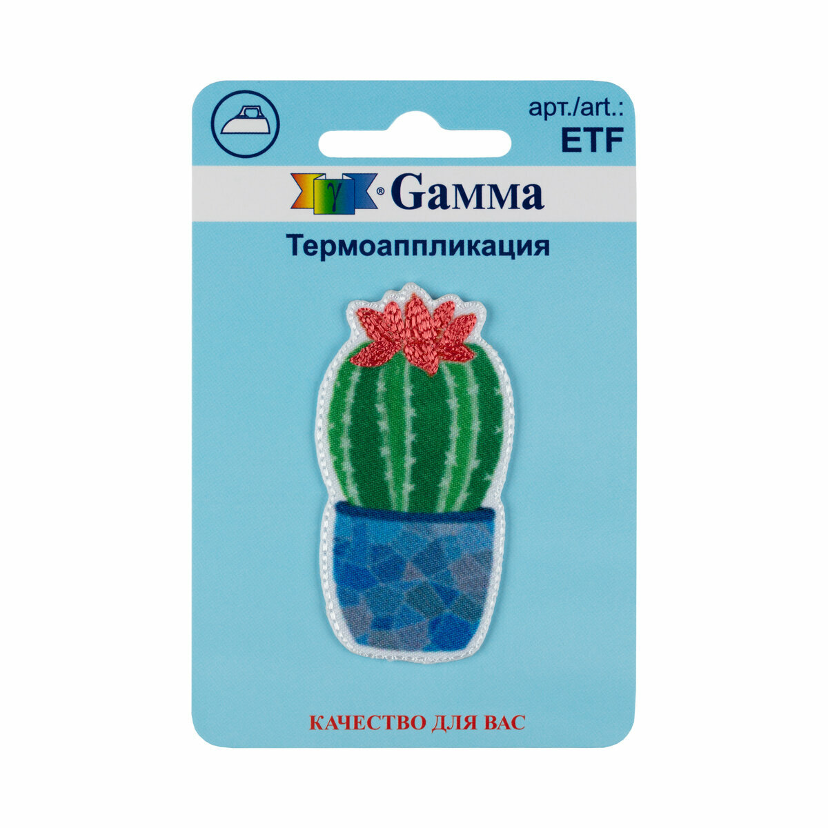 Gamma ETF-MY80 Термоаппликация №03 Кактус 3 х 5.8 см 01-353 декоративный элемент для одежды 1шт