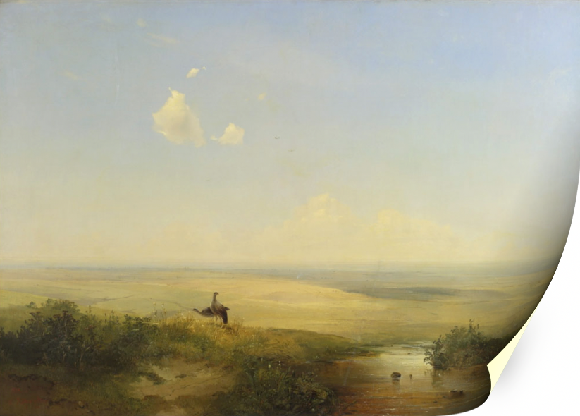 "Степь днем", Саврасов А. К, картина для интерьера (репродукция) (40х29 см / без подрамника)