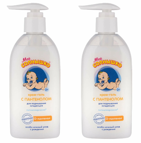 Крем-гель Моё солнышко, для подмывания младенцев, с пантенолом, 200 мл, 2 шт