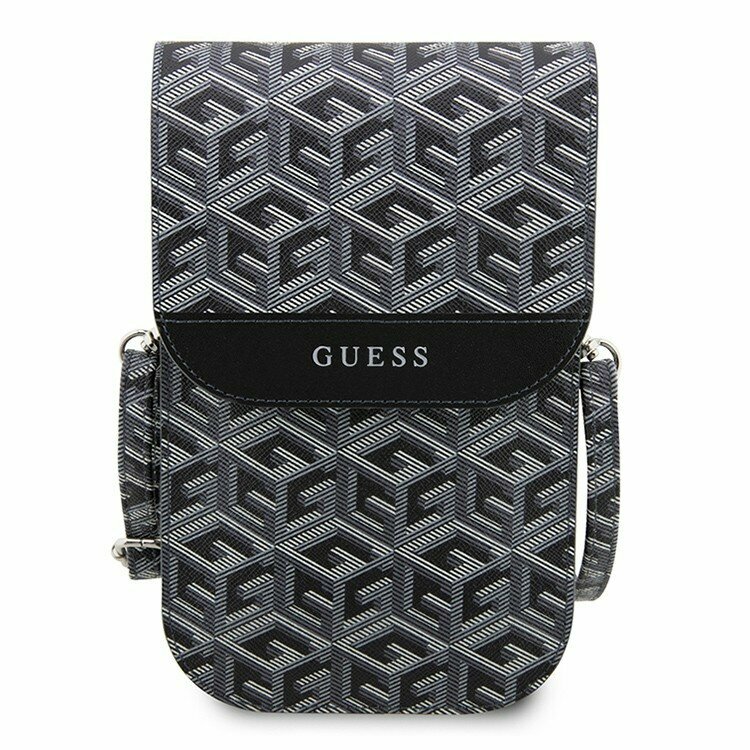 Сумка для смартфонов, Guess Wallet Bag G CUBE из кожи PU, черная