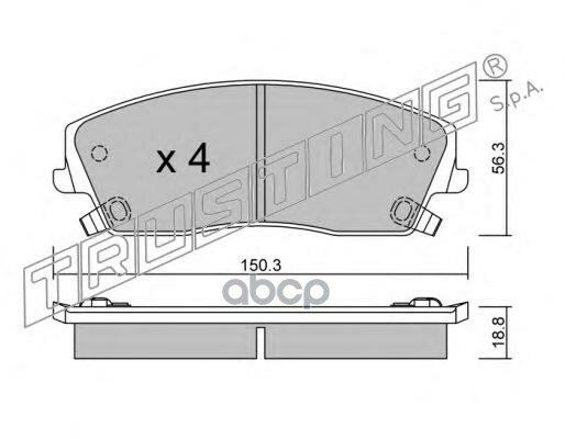 К-т дисков. тормоз. колодок Chrysler 300 C 2004- F Trusting арт. 7320
