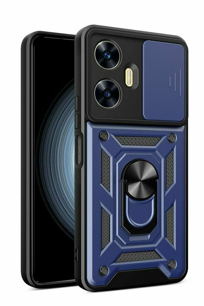 Чехол противоударный для Realme C55 / Реалми С55 с защитой камеры armors (Темно-синий)