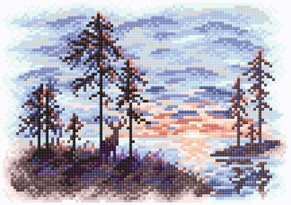 Набор Brilliart #МС-077 Алый закат, Алмазная Мозаика, 27 x 19 см