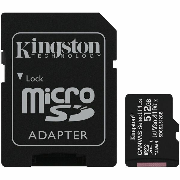 Kingston Canvas Select Plus MicroSDXC UHS-I Class U3 V30 A1 SDCS2/512GBSP 512Gb