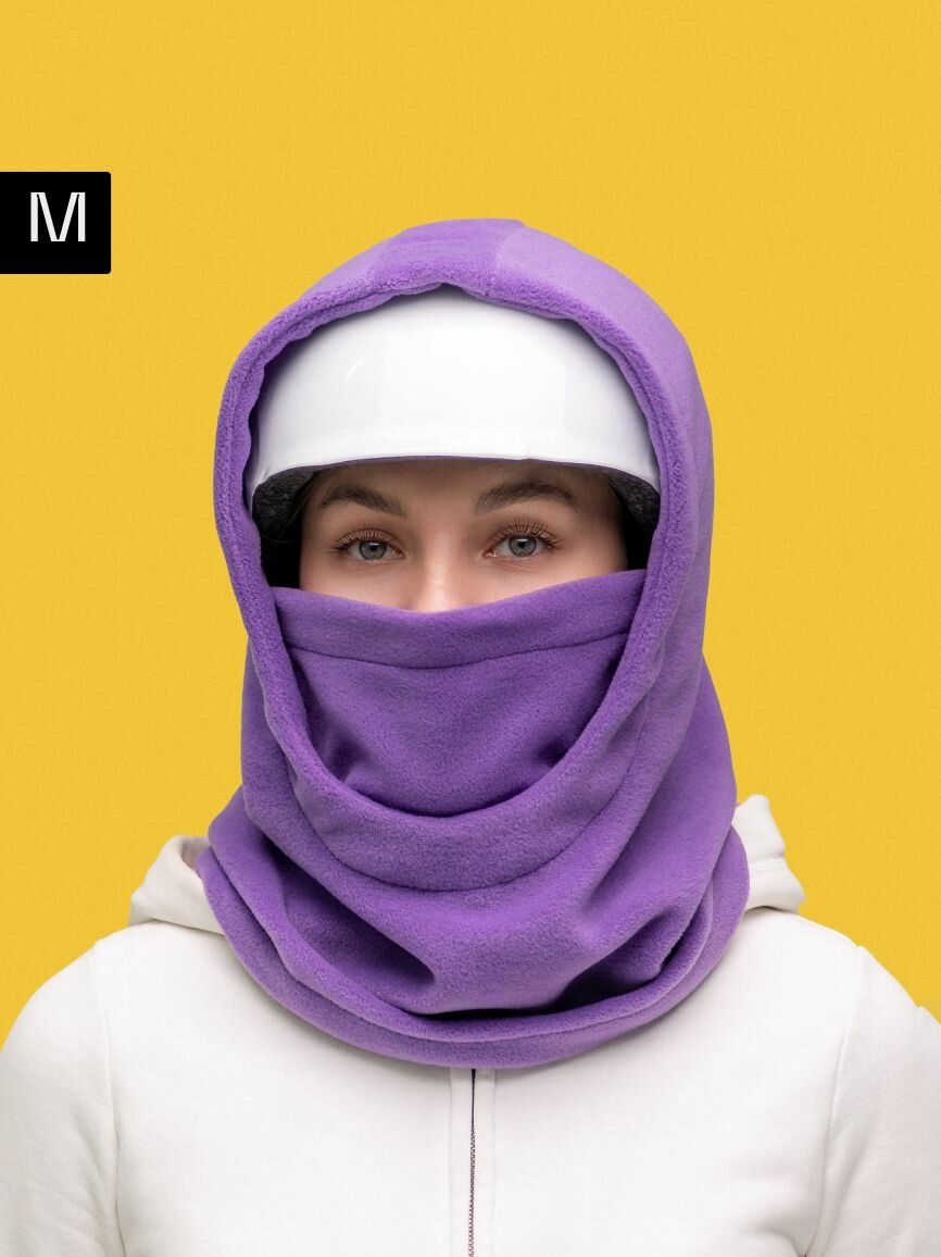 Балаклава poncho_id Базовая коллекция для мужчин и женщин, размер m, фиолетовый — фото 1
