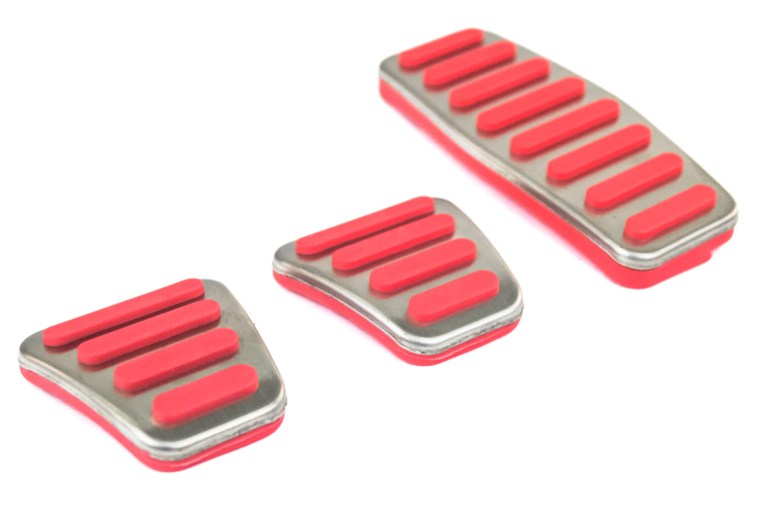 Накладки на педали Sal-Man с красными вставками для ВАЗ 2114-2115, Лада 4х4, Нива, Калина, Приора, Гранта, Шевроле Нива, Датсун с МКПП и Е-газ Bosch