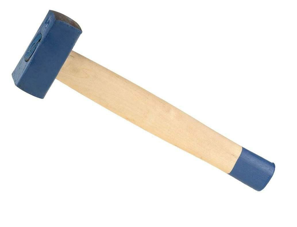 Кувалда квадратная, с деревянной ручкой, вес бойка 2000гр, синяя