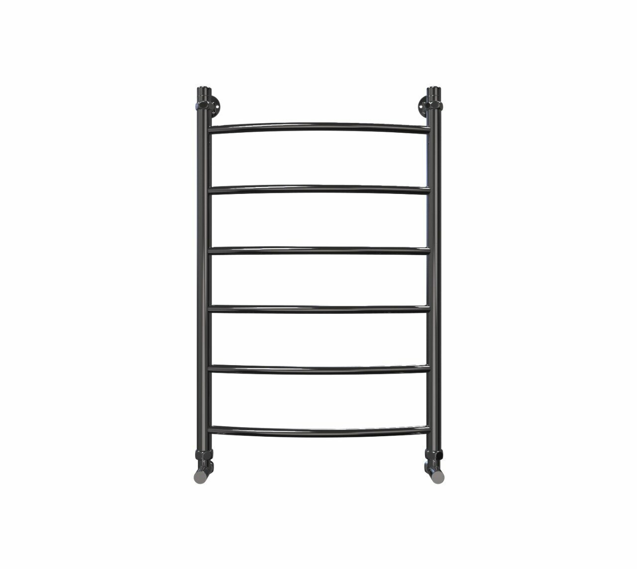 Полотенцесушитель водяной Арго Универсал П6 400x800 мм, нижнее подключение, дуга, черный матовый