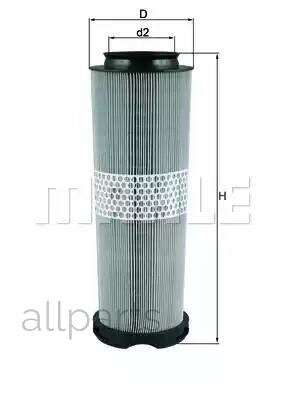 MAHLE LX1020 Фильтр воздушный MERCEDES-BENZ: C-CLASS (CL203/S203/W203) C200CDi/C220CDi 08/03-05/08, CLC-CLASS (CL203) CLC200CDi/CLC220CDi 08-11, CLK (C209) 220CDi 05-09