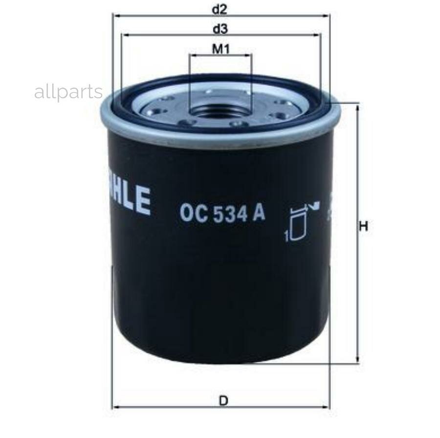 MAHLE OC534A фильтр CHEVROLET, DAEWOO, TOYOTA, SUZUKI