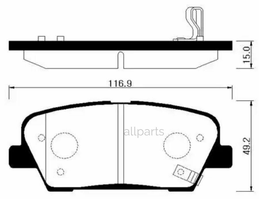 HSB HP1043 Колодки тормозные дисковые задние KIA: STINGER 17-, SORENTO 09- / HYUNDAI: SANTA FE 10-, ELANTRA 10-, EQUUS 09-, GENESIS COUPE 08-