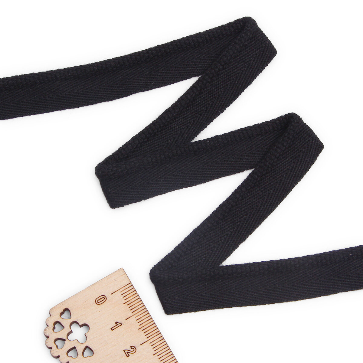 Кант отделочный хлопковый 1,5см*100м, черный, для шитья, Айрис