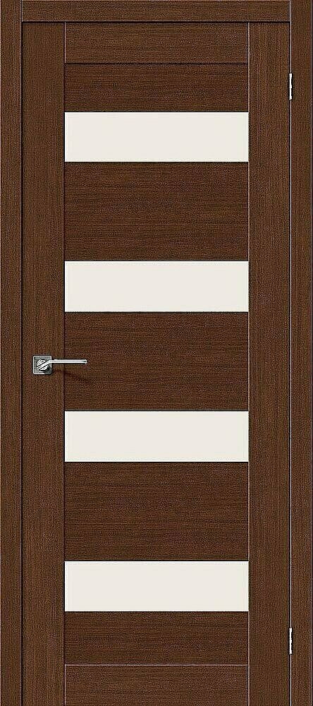 Дверь Легно-23 / Цвет Brown Oak / Стекло Magic Fog / Двери Браво