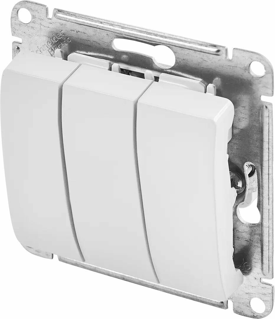 Выключатель встраиваемый Schneider Electric Glossa 3 клавиши цвет белый