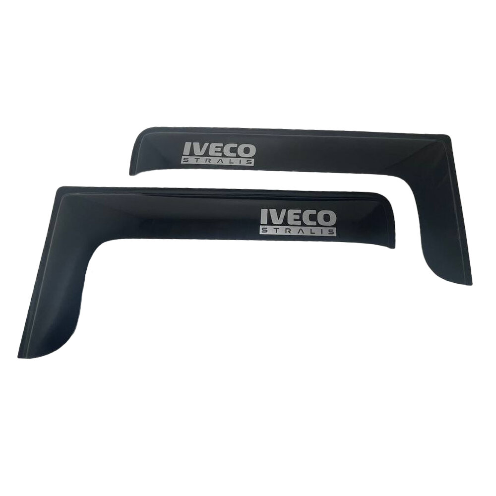 Дефлектор двери (ветровик) с лого на IVECO Stralis (короткий)
