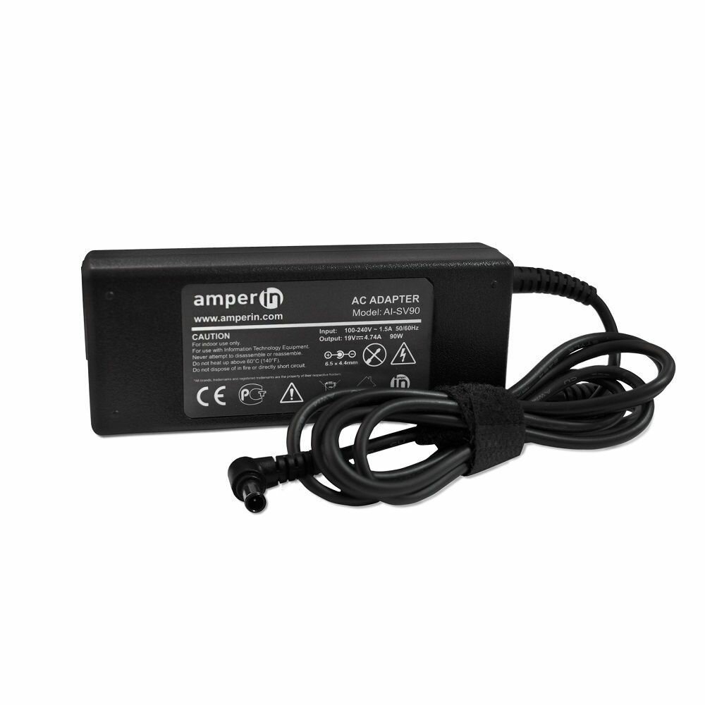 Блок питания (сетевой адаптер) Amperin AI-SV90 для ноутбуков Sony, 19.5V. 4.7A. 6.5 pin, код 013019
