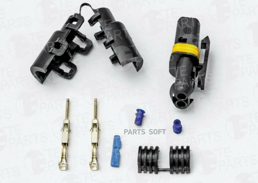 7811688 TEPARTS Разъём 2-х контактный (комплектация: (2 + 2)-pin, 2 уплотнителя, фиксатор, уплотнение