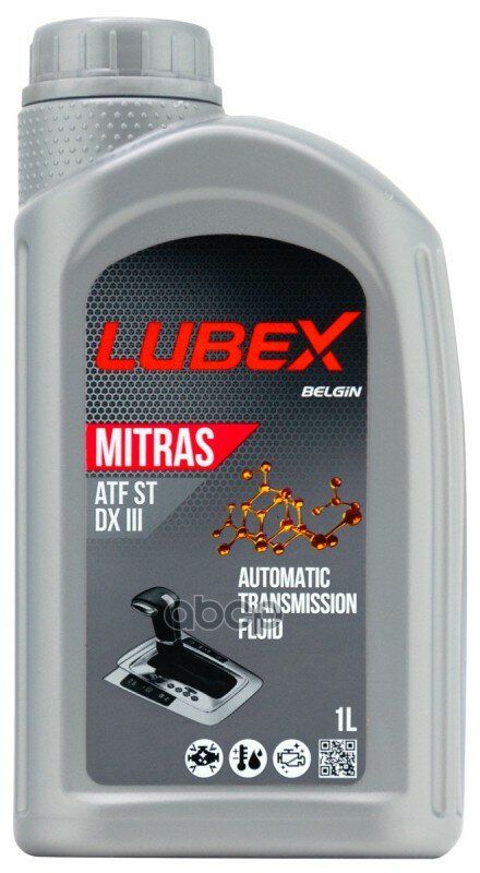 Масло трансмиссионное синтетическое д/АКПП MITRAS ATF ST DX III (1л) LUBEX арт. L02008761201