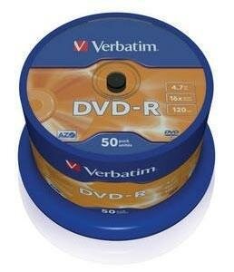 Диски VERBATIM DVD-R 4.7Gb 50шт (43548)