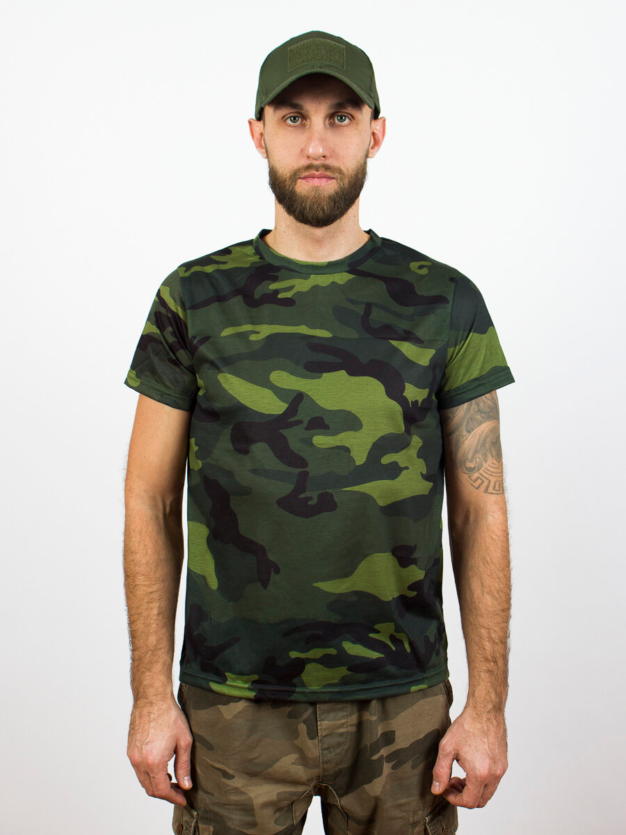 Футболка Футболка Coolmax камуфляж черно-зеленый