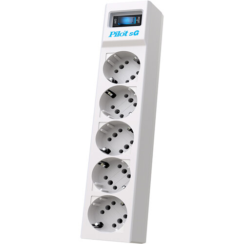 Сетевой фильтр Pilot sG 5 комбо-розеток GP 2.5кВт на 5 -10 вилок - 7 м серый