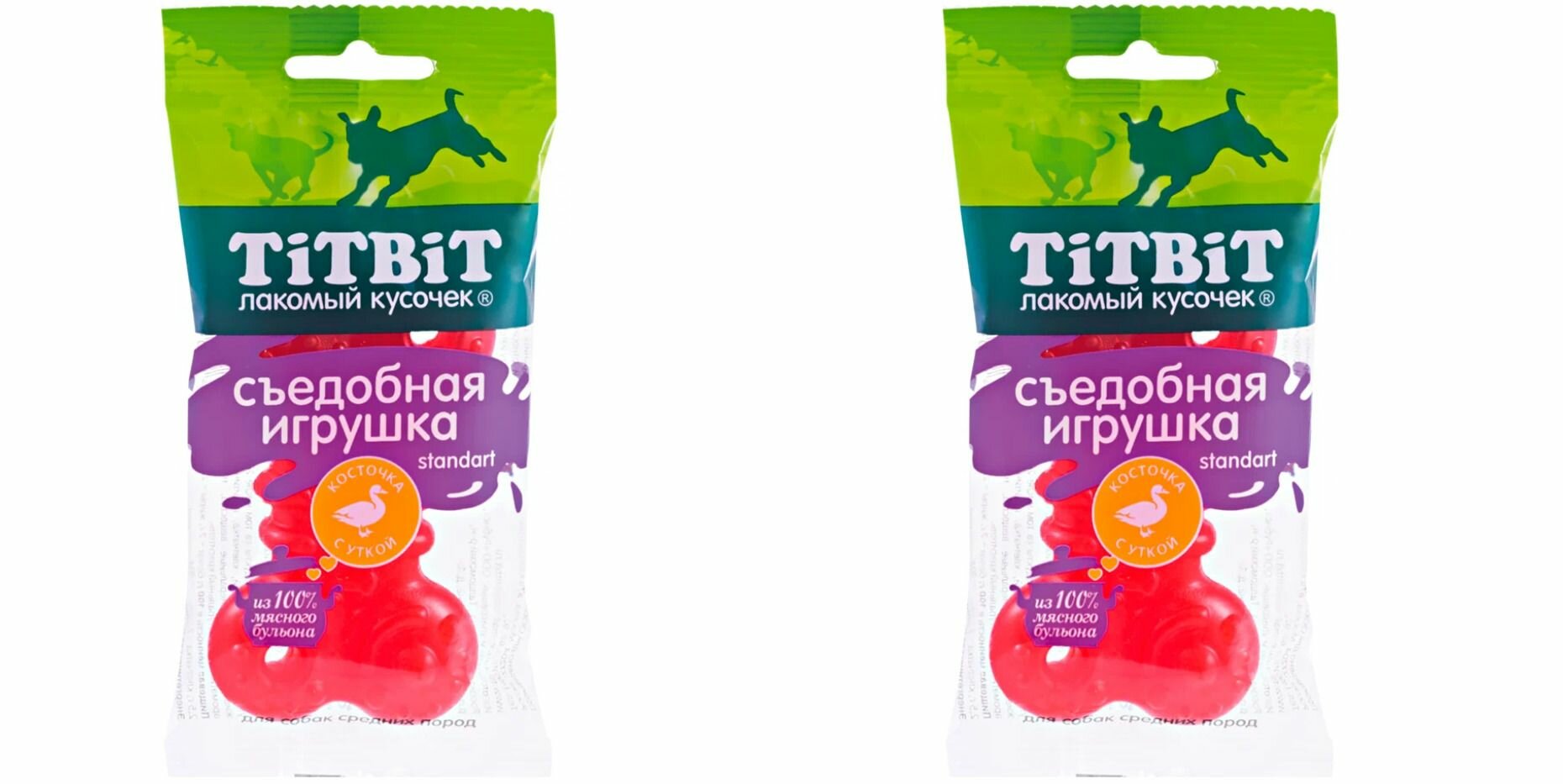 Titbit Лакомтво для собак, Косточка с уткой, 50 г, 2 шт