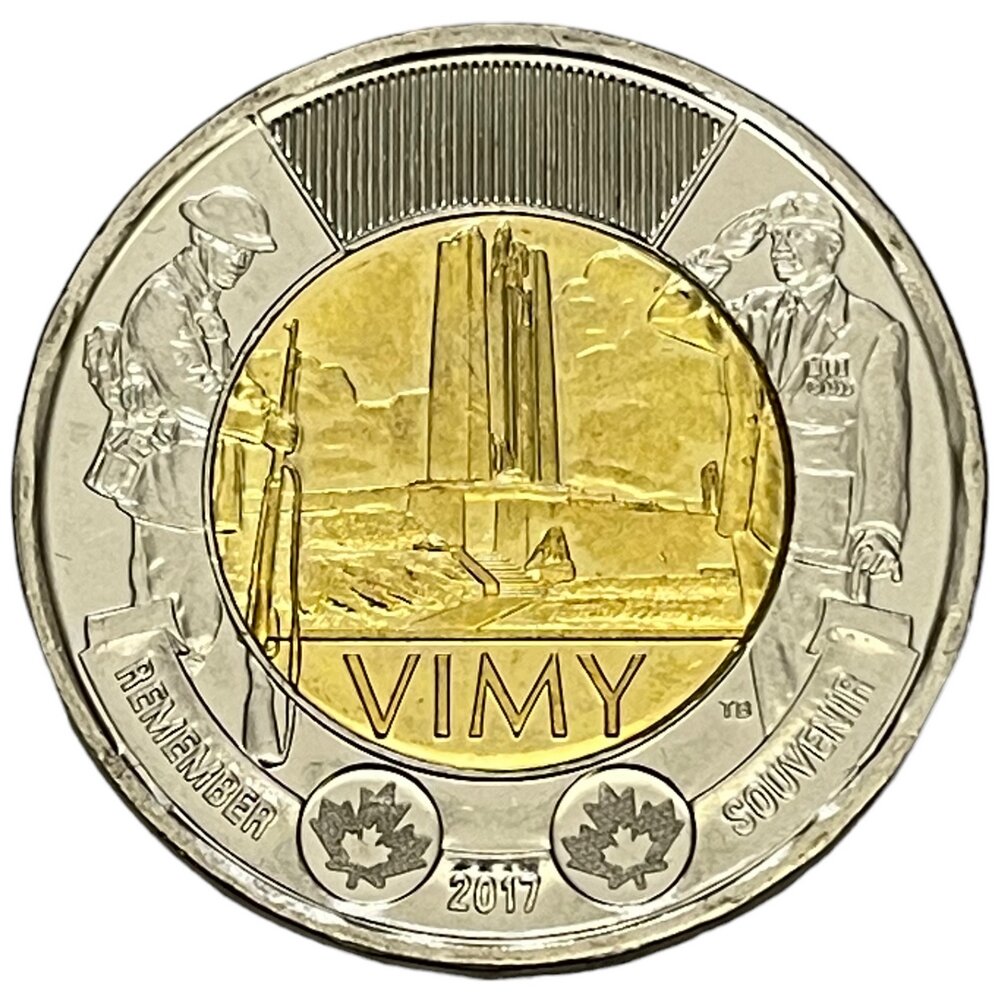 Канада 2 доллара 2017 г. (100 лет Битве при Вими)
