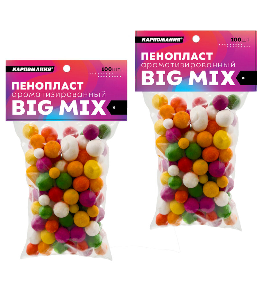 Набор 2шт Пенопласт ароматизированный BIG MIX 100шт (пакет)