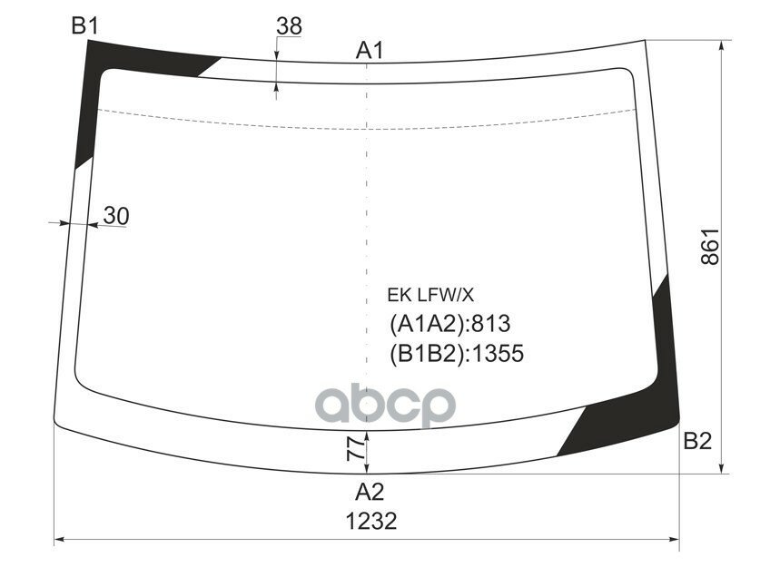 Стекло лобовое Mitsubishi eK Active 04-06 / eK Sport 02-06 XYG арт. EK LFW/X