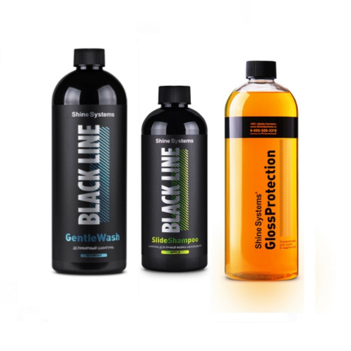 Набор для трехфазной мойки GentleWash+SlideShampoo Apple+GlossProtection