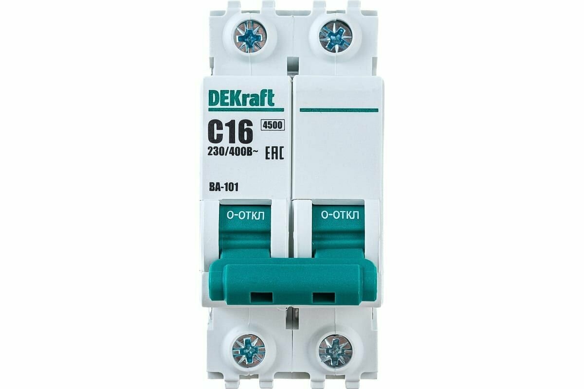 Выключатель автоматический модульный 2п C 16А 4.5кА ВА-101 DEKraft 11066DEK