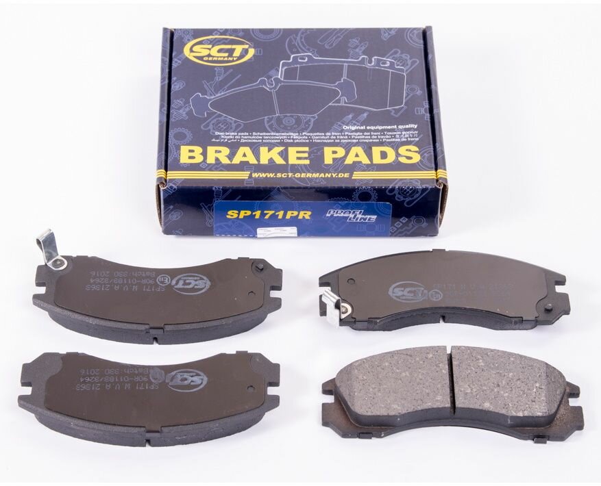 Колодки тормозные передние для Mitsubishi Outlander (с 2007 г), Pajero (2000-2006 г), Citroen C-Crosser (с 2007 г), Peugeot 4007 (с 2007 г) комплект 4 шт. арт SP171