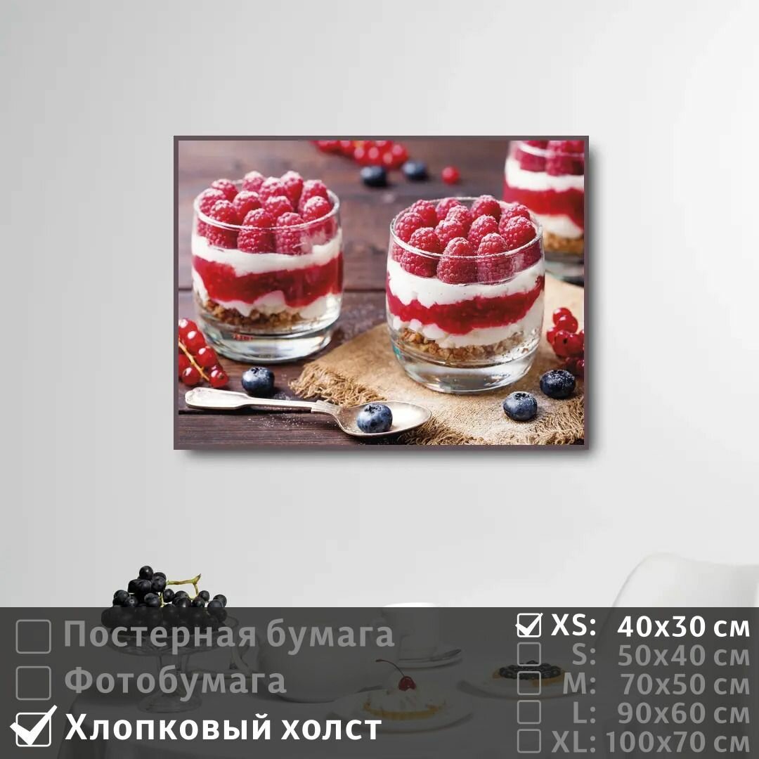 Постер на холсте Десерт В Кофейне 40х30 см ПолиЦентр
