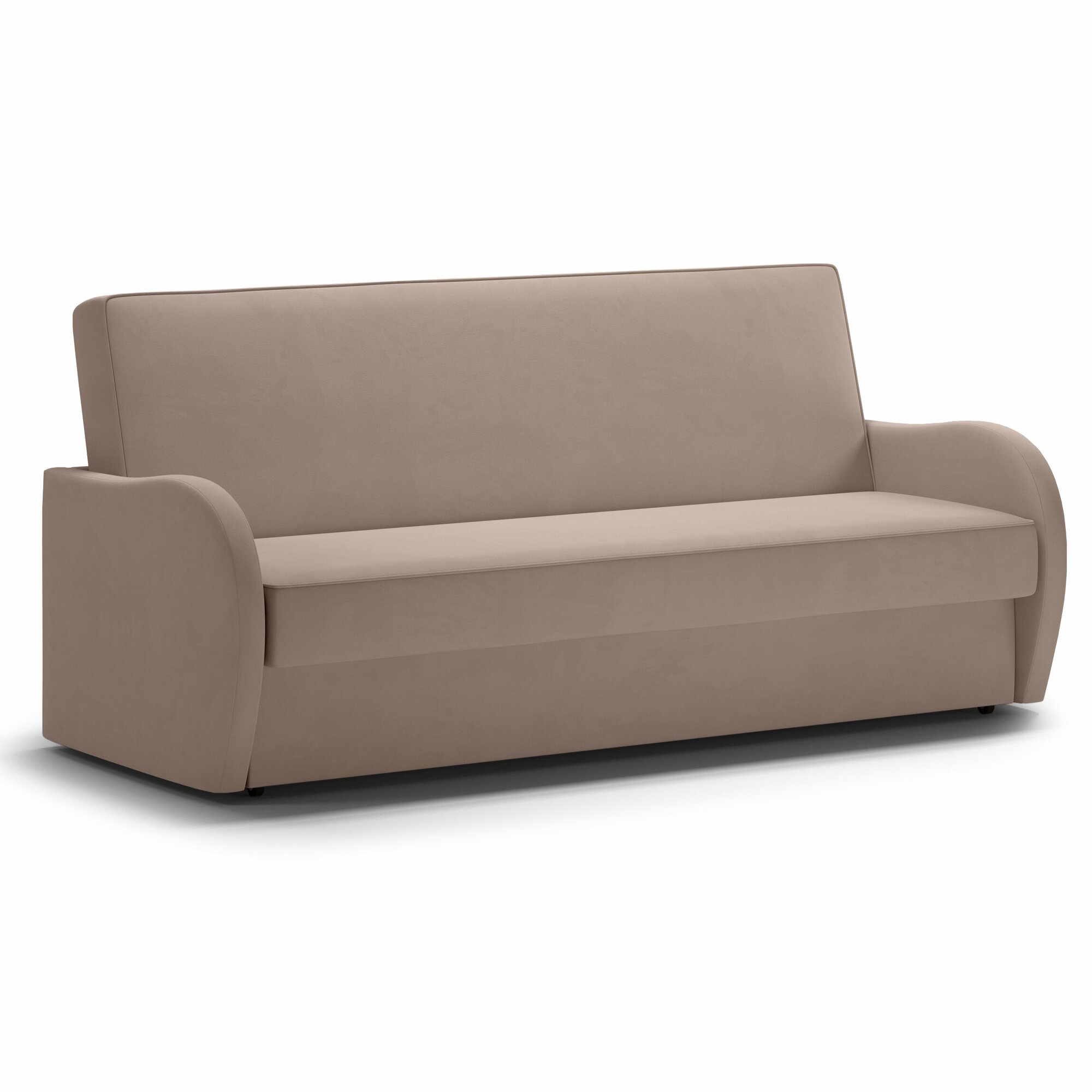 Диван раскладной "Марсель" 205х87х96, 118х187, 1 место, бежевый велюр