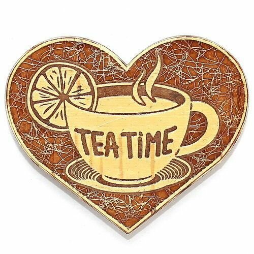 Подставка под горячее в форме сердца "Tea Time" 10*8 1шт