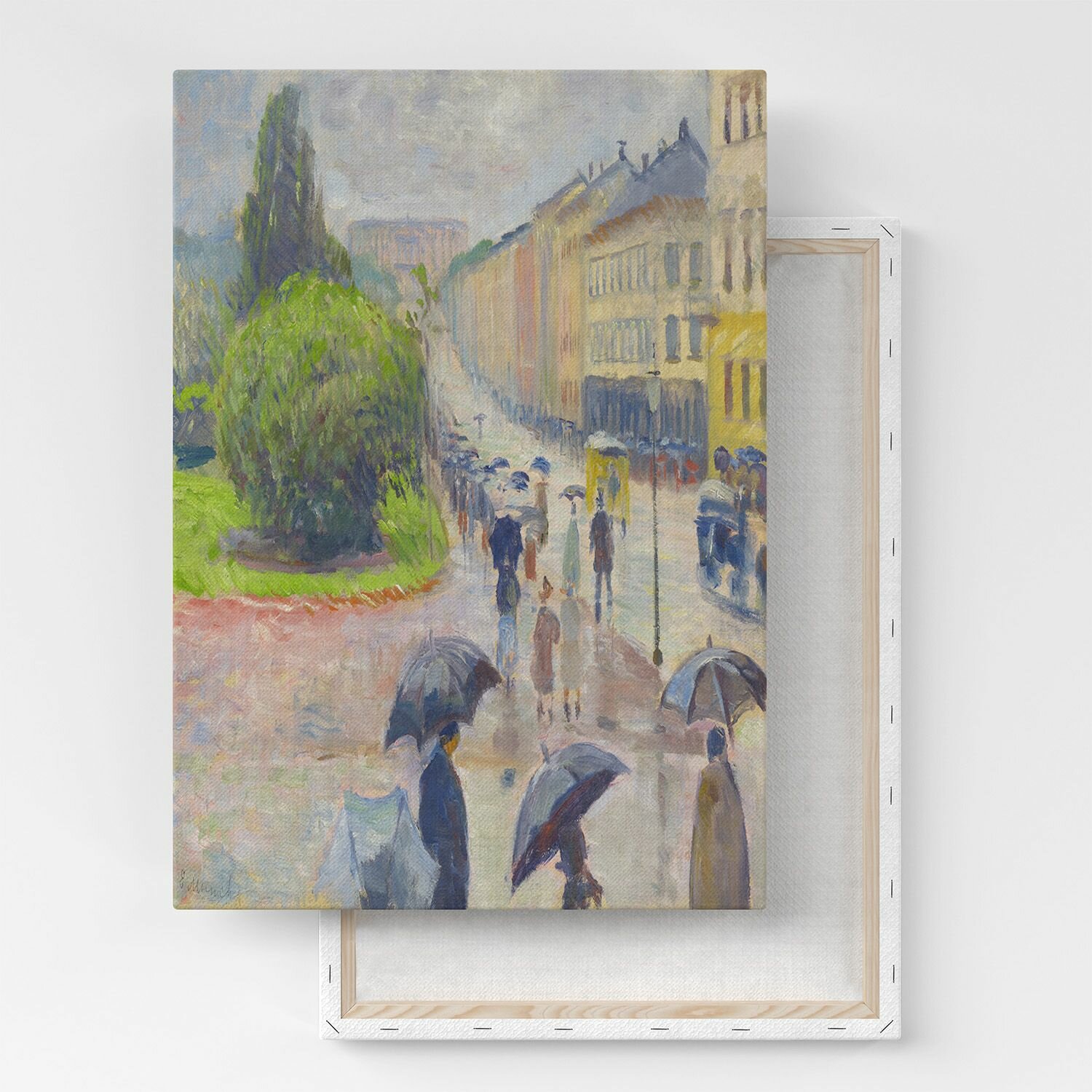 Картина на холсте, репродукция / Эдвард Мунк - Karl Johan in the Rain / Размер 40 x 53 см