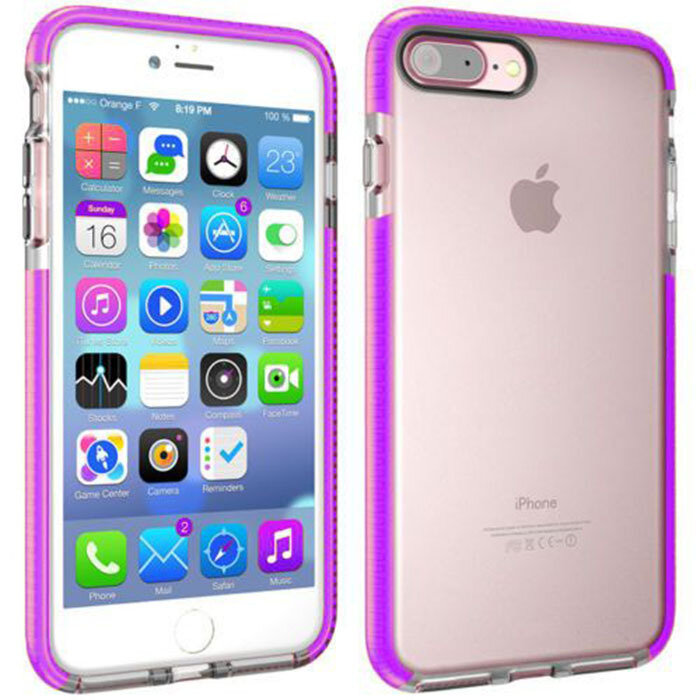 Противоударный, защитный чехол для iPhone 7 Plus, 8 Plus, G-Net Impact Clear Case, фиолетовый