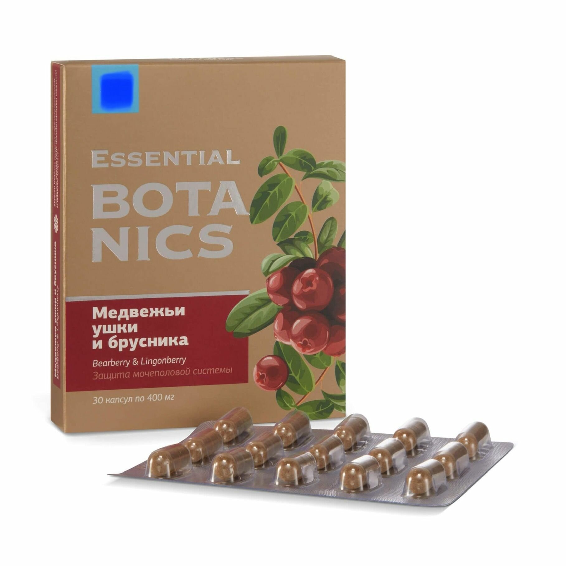 Медвежьи ушки и брусника Essential Botanics, 30 капсул