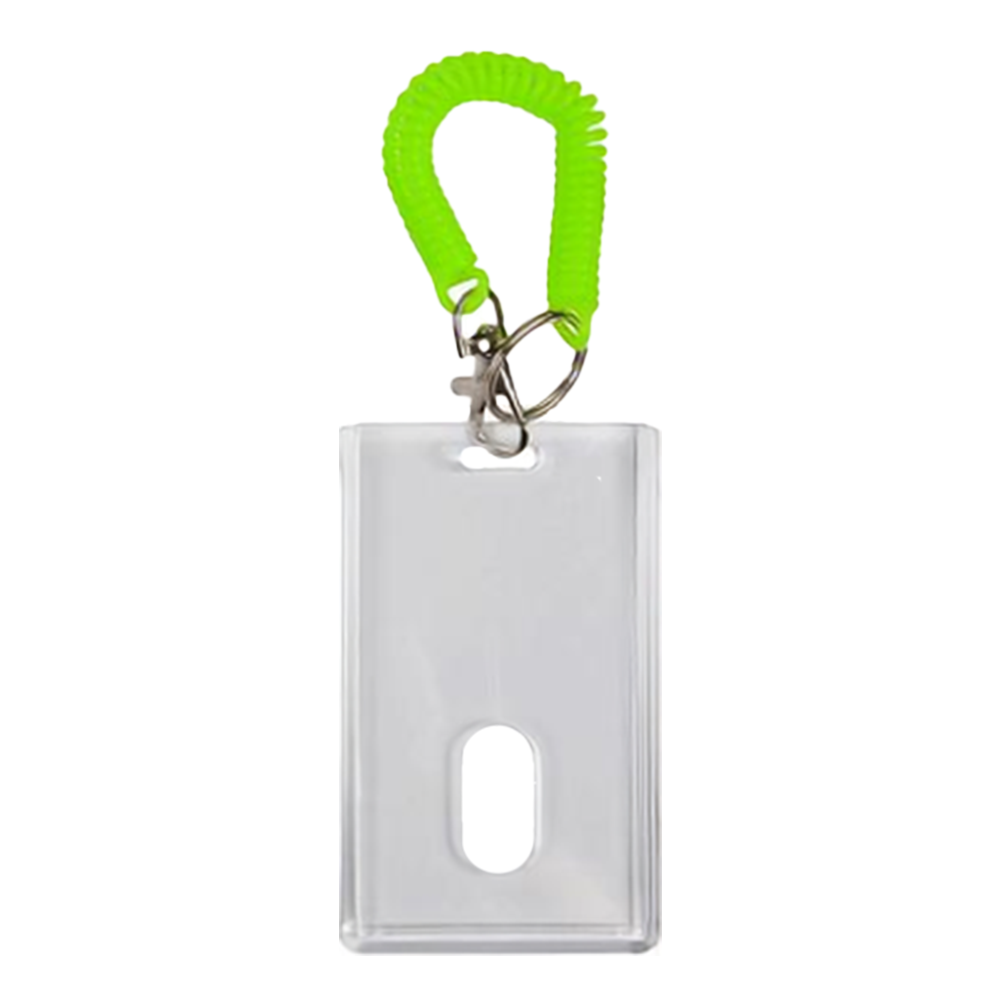 Бейдж школьный, картхолдер поворотный с карабином на пружине, 11х7 см, пластик/металл, De vente зеленый