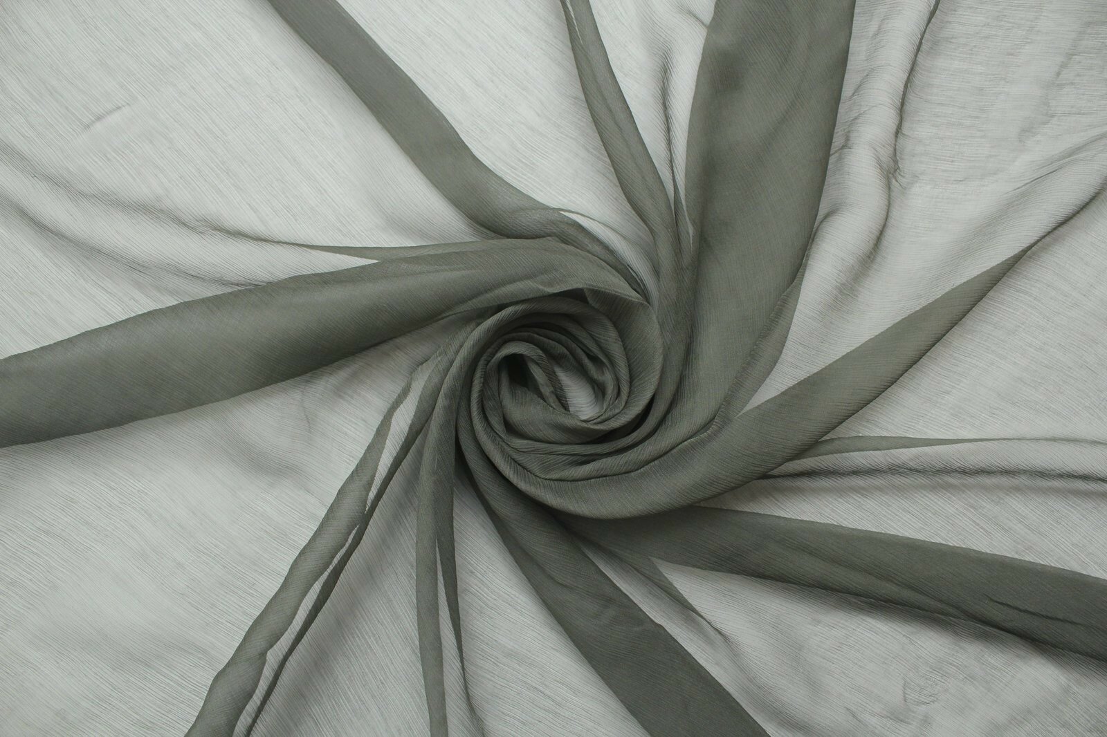 Ткань Шёлк-шифон-креш бутылочно-зелёный, ш128см, 0,5 м