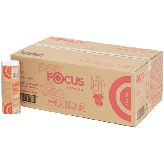 Полотенца бумажные Focus д/дисп. Economic Premium Zсл 2слбелцел100л35пач/уп