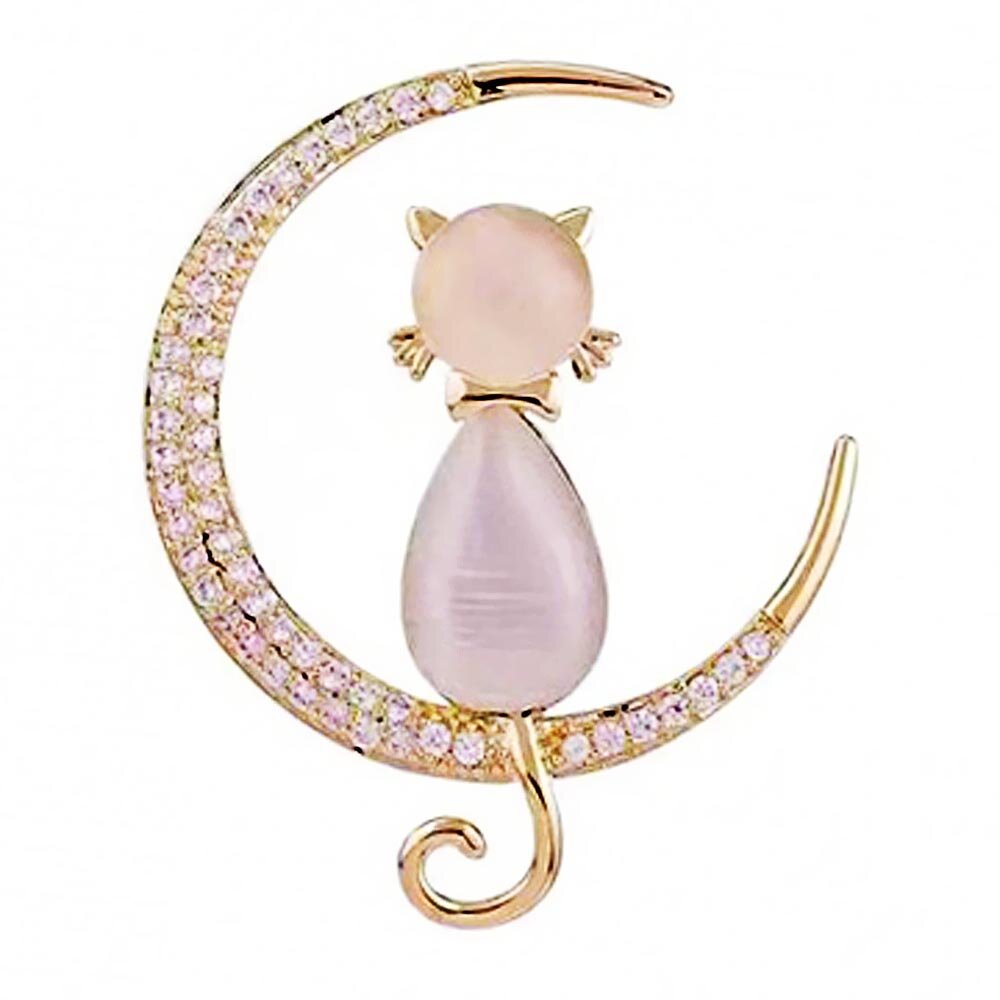 Брошь, стразы, кошачий глаз синтетический