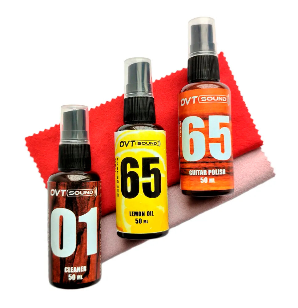OVTSound-compl.50ml Комплект для ухода за гитарой: масло, очиститель, полироль, 2 салфетки, OVTSound