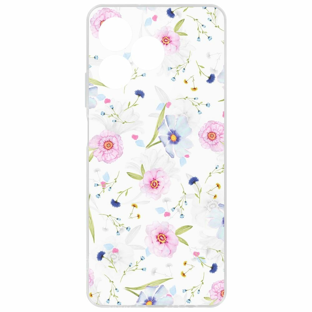 Чехол-накладка Krutoff Clear Case Цветочный паттерн 3 для Realme Note 50