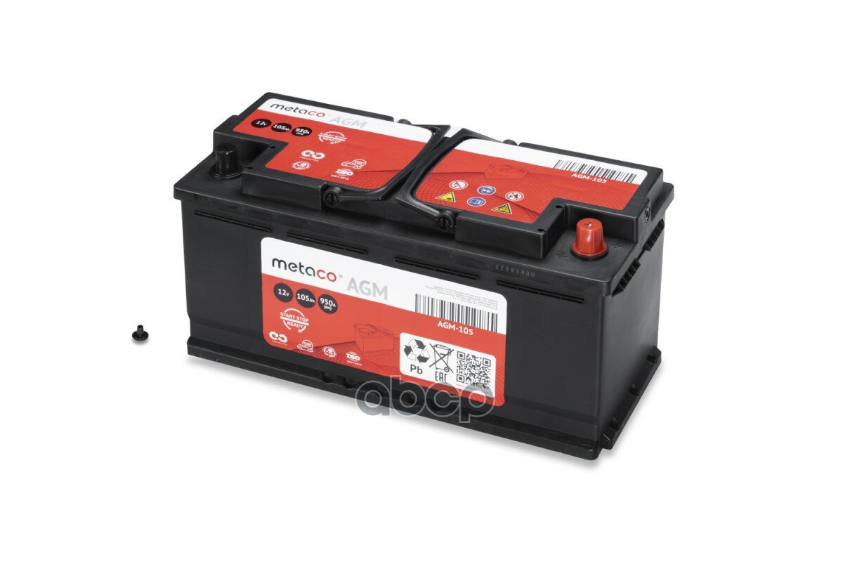 Аккумулятор Metaco Agm 105 Ач 950 А (-/+) METACO арт. AGM-105