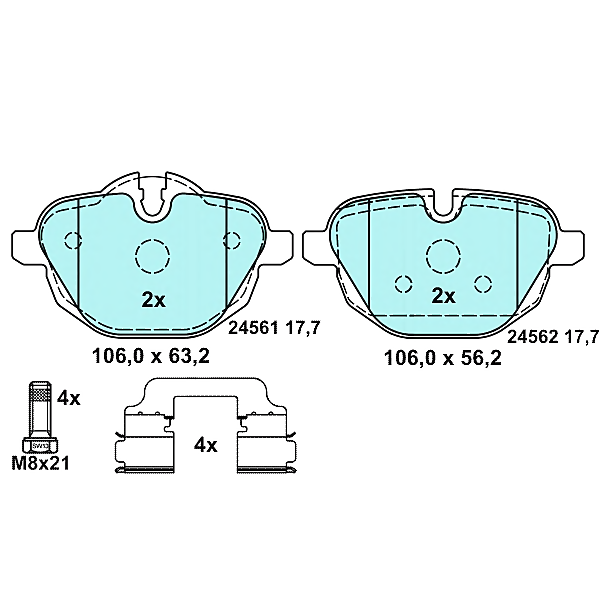 ATE 13.0470-2760.2 (34216788284 / 34216796741 / 34216798193) колодки тормозные дисковые ceramic