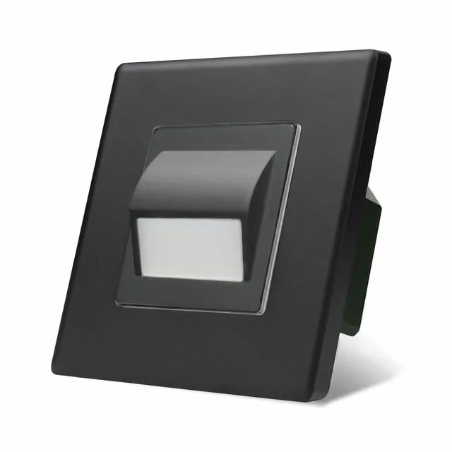 Cветильник 2800К-3000К для лестниц , подсветка, рамка 86х86мм пластик, цвет черный